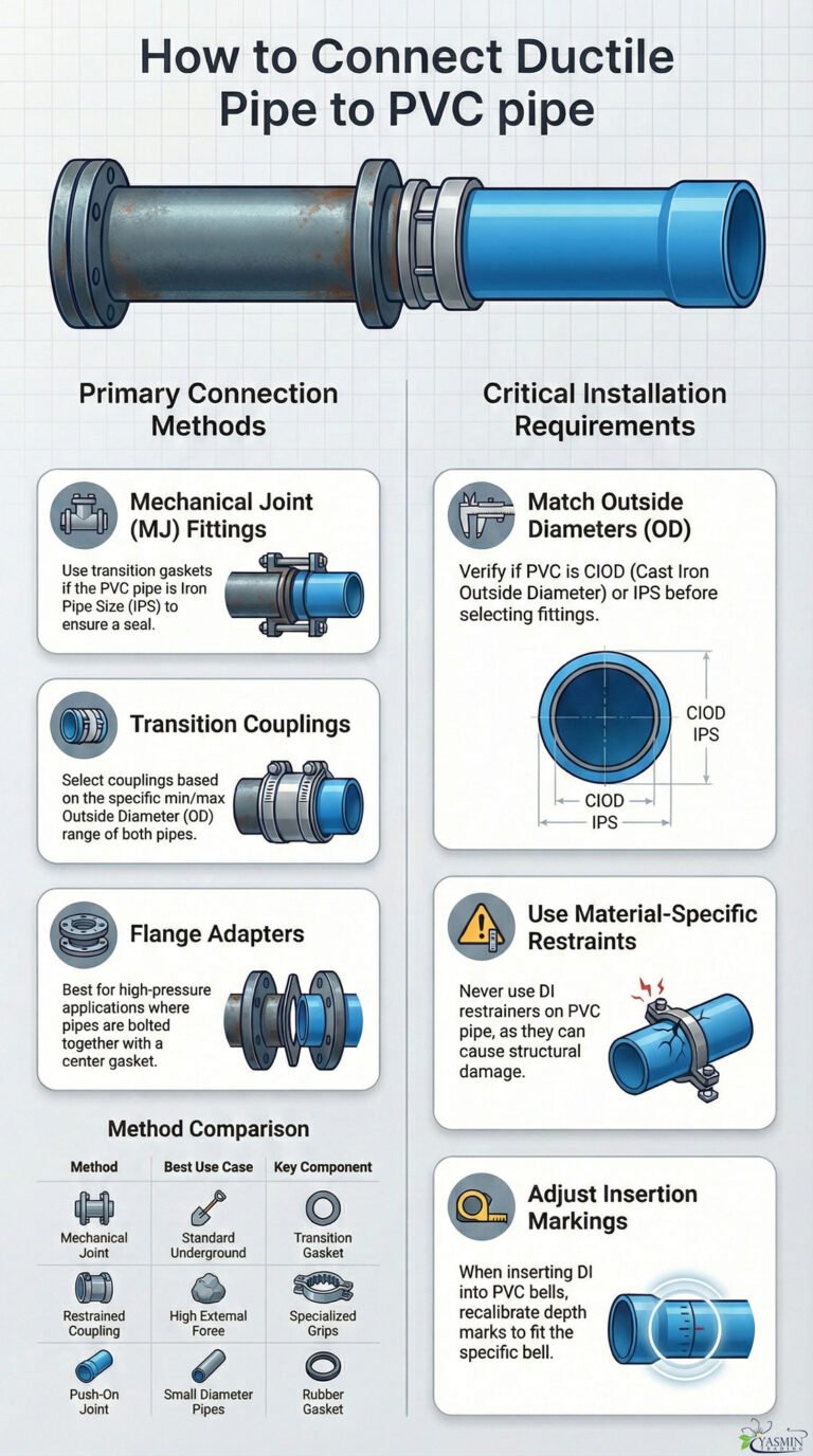 Can we Connect Ductile Iron Pipes to PVC Pipes? - Yasmin Trading