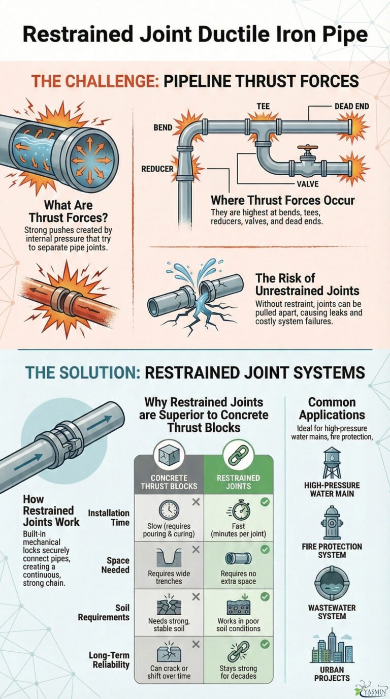 Restrained Joint Ductile Iron Pipe: Types, Design, Installation & Uses