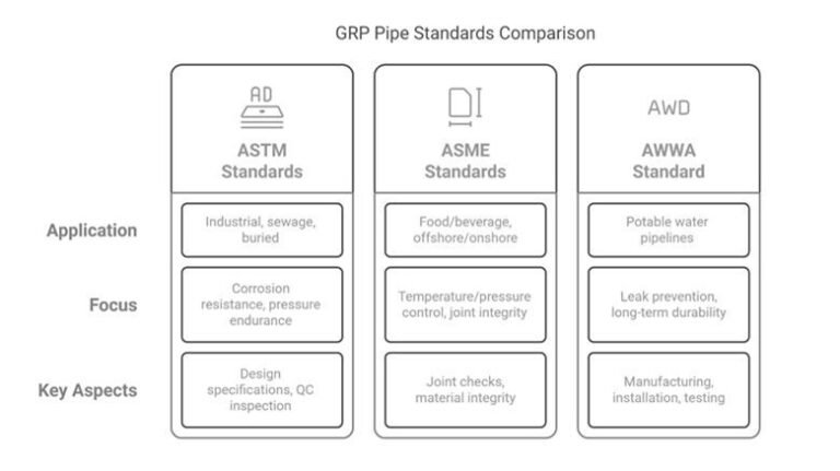 GRP Pipe Standards & Specifications – ISO, ASTM, AWWA Reference Table 2025